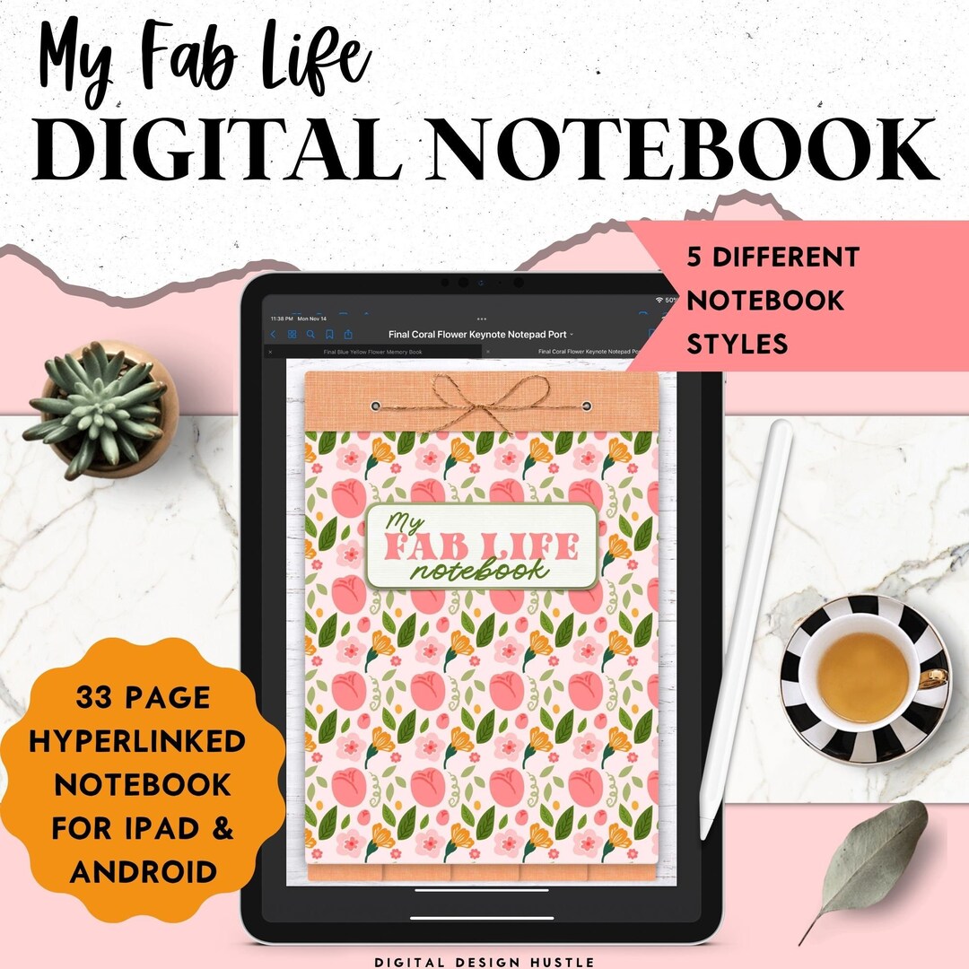 Digital Planning Notebook, Lined Notebook, Digital Bullet Journal ...