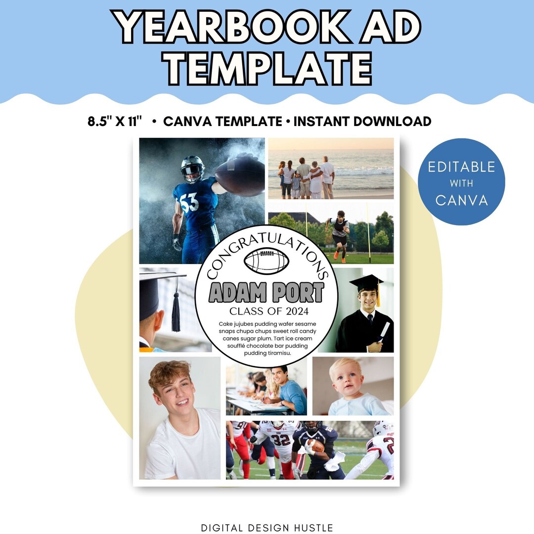 Yearbook Ad Canva Template, Full Page Senior Yearbook Ad Template ...