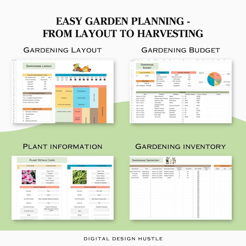 Garden Planner Spreadsheet, Family Garden Planner, Backyard Garden ...