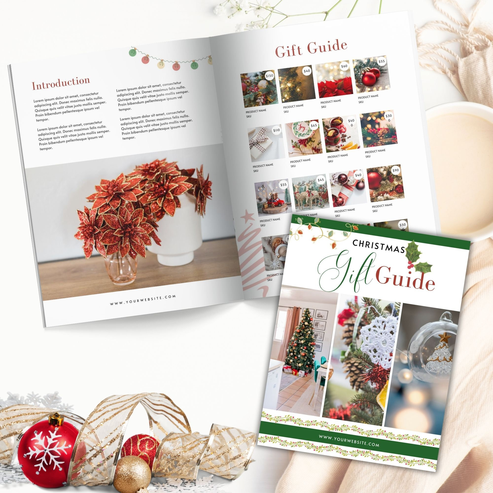 Christmas Gift Guide Template, Christmas Catalog Template, Holiday Gift ...