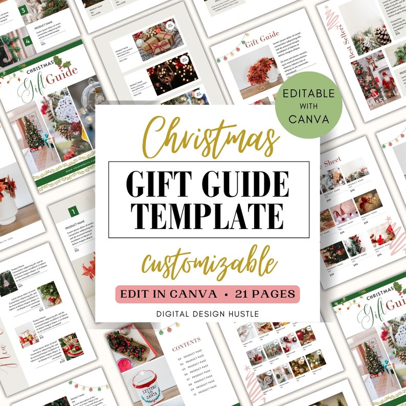 Christmas Gift Guide Template, Christmas Catalog Template, Holiday Gift ...