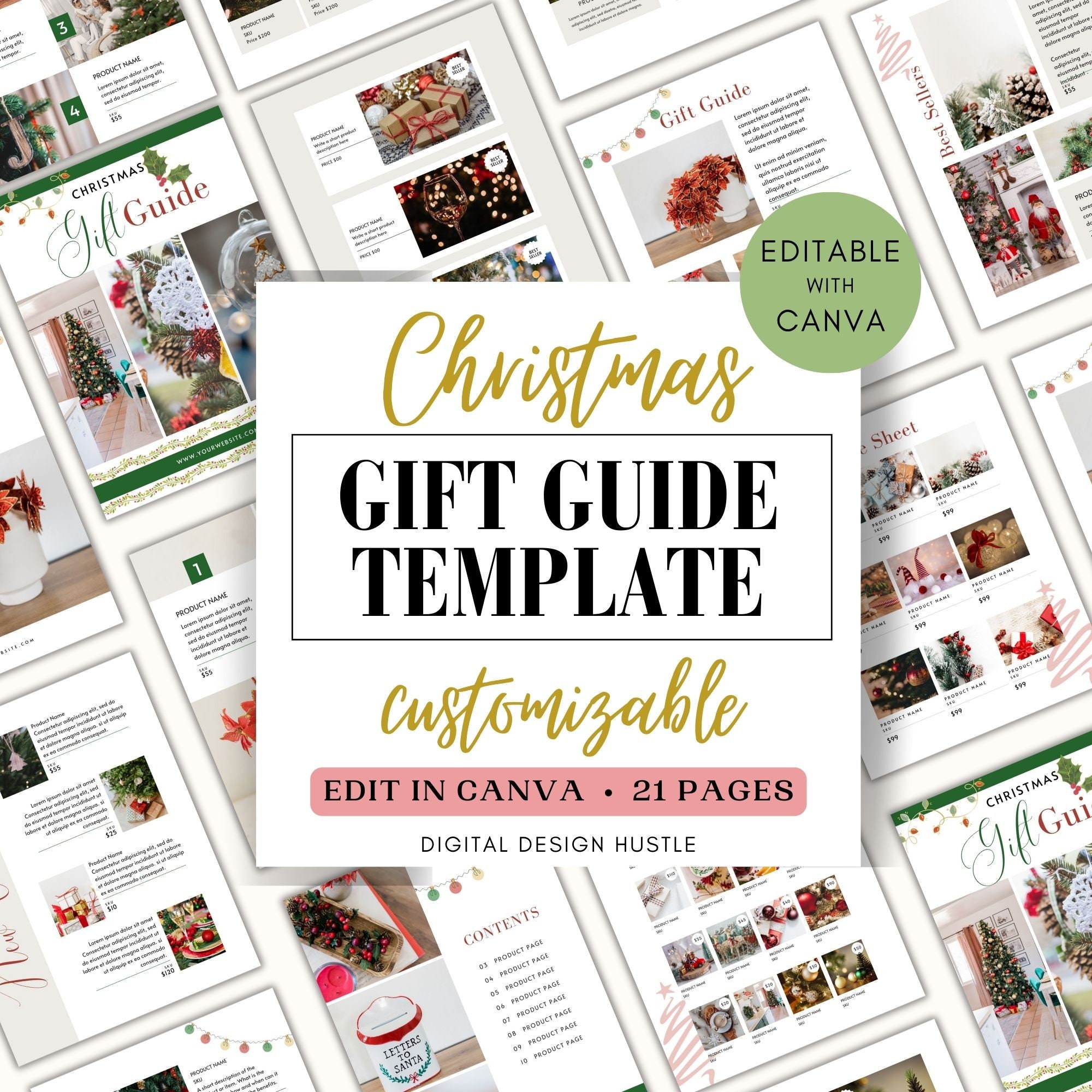 Christmas Gift Guide Template, Christmas Catalog Template, Holiday Gift ...