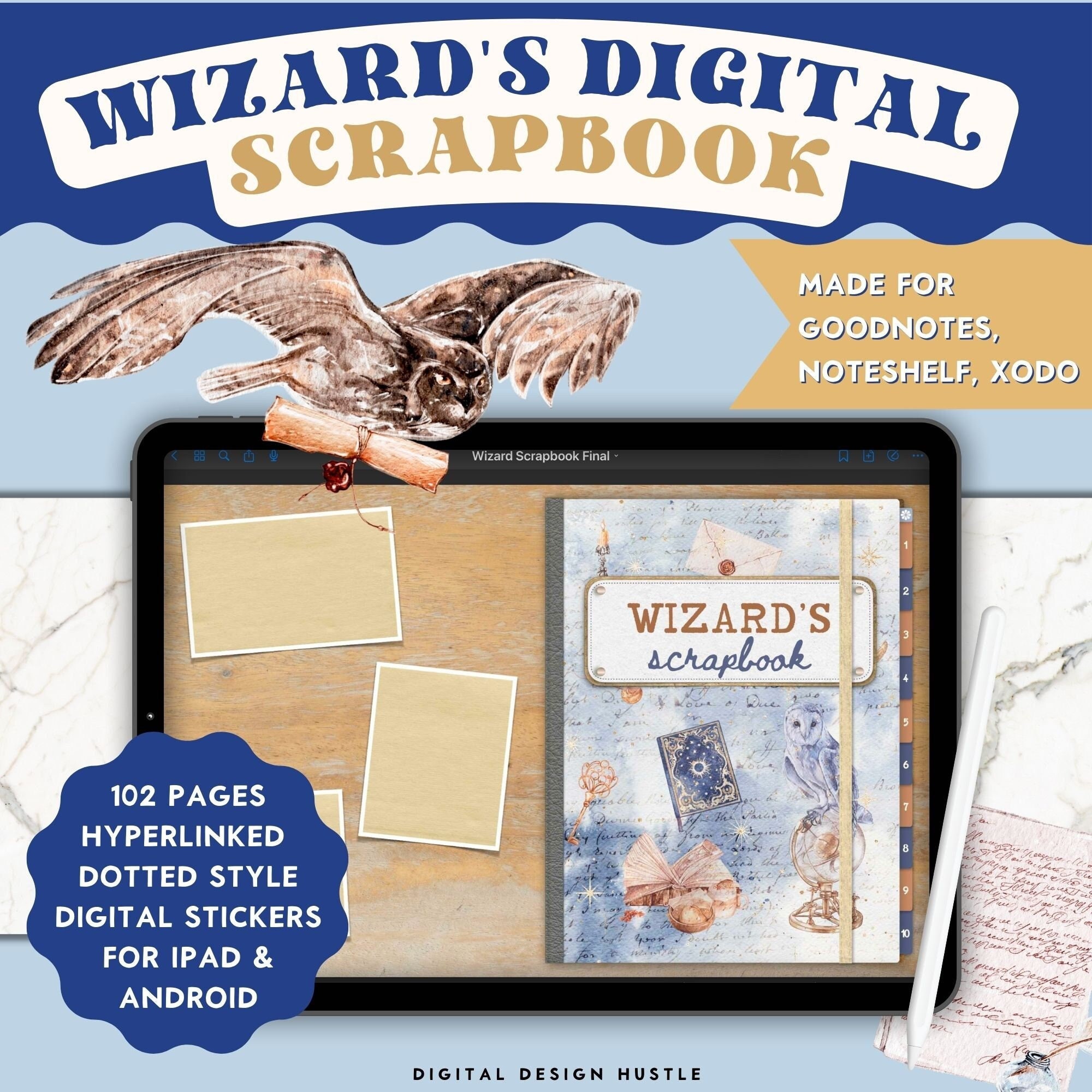 Wizard's Scrapbook, Digital Memory Book, Junk Journal, Digital Memory ...