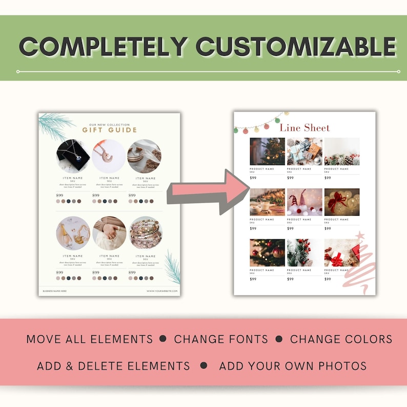 Christmas Gift Guide Template, Christmas Catalog Template, Holiday Gift ...
