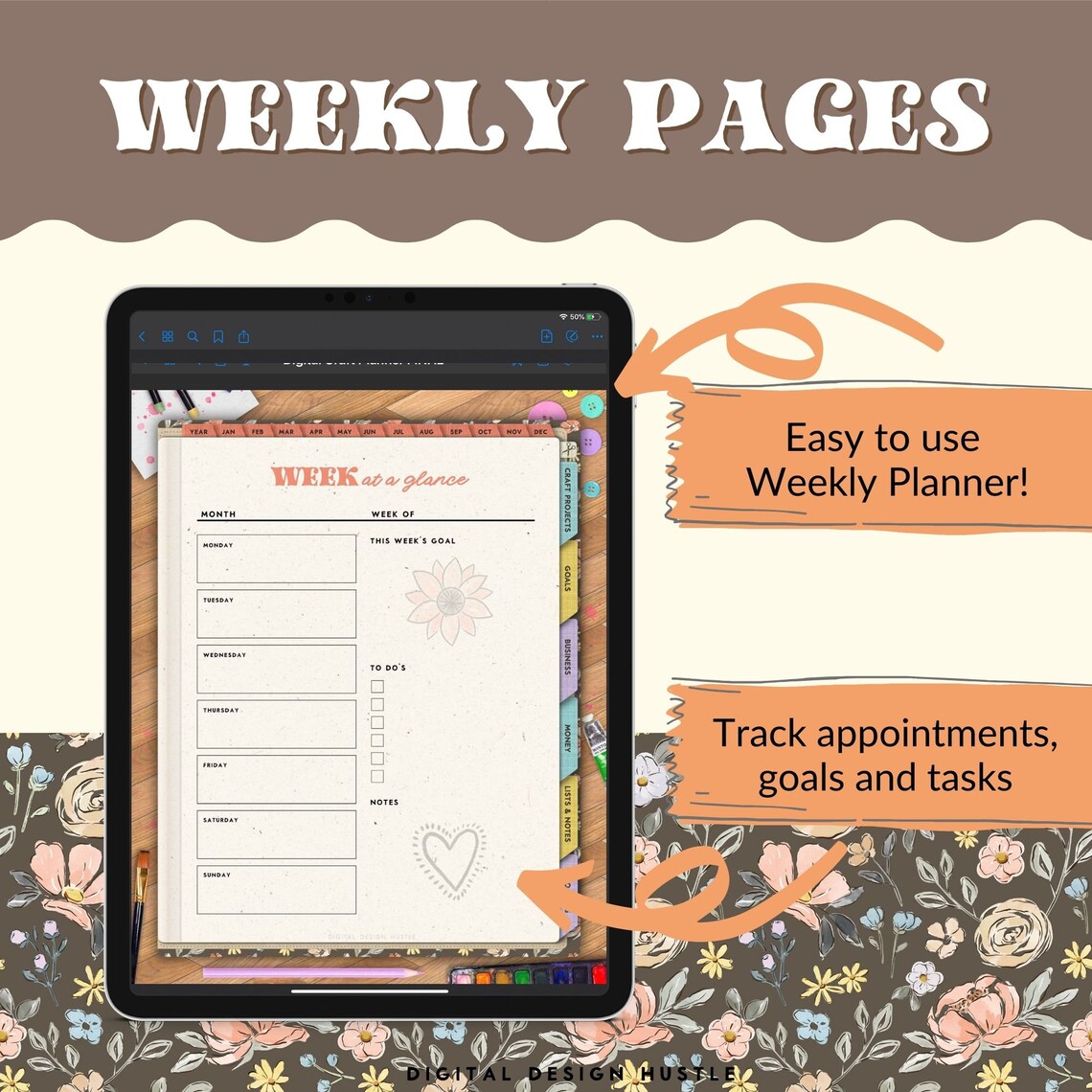 Digital Craft Planner, Craft Project Printable, Project Tracker, Hobby ...