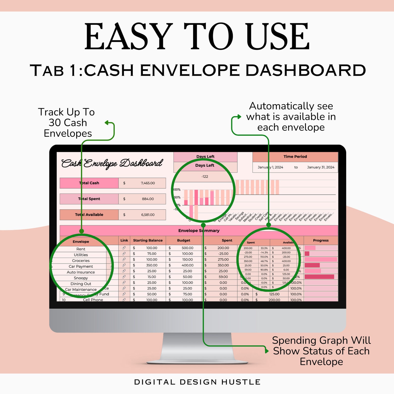Cash Envelope Spreadsheet, Budget Spreadsheet Cash Envelope,cash ...