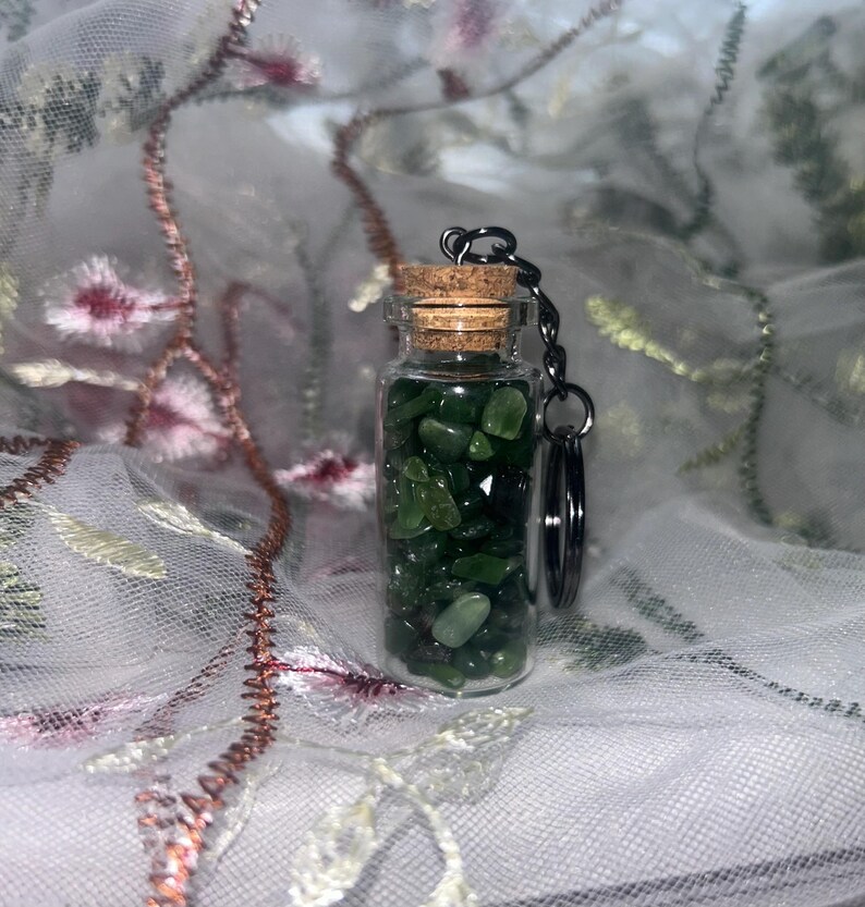 Handmade Authentic Jade Crystal Keychain - Etsy