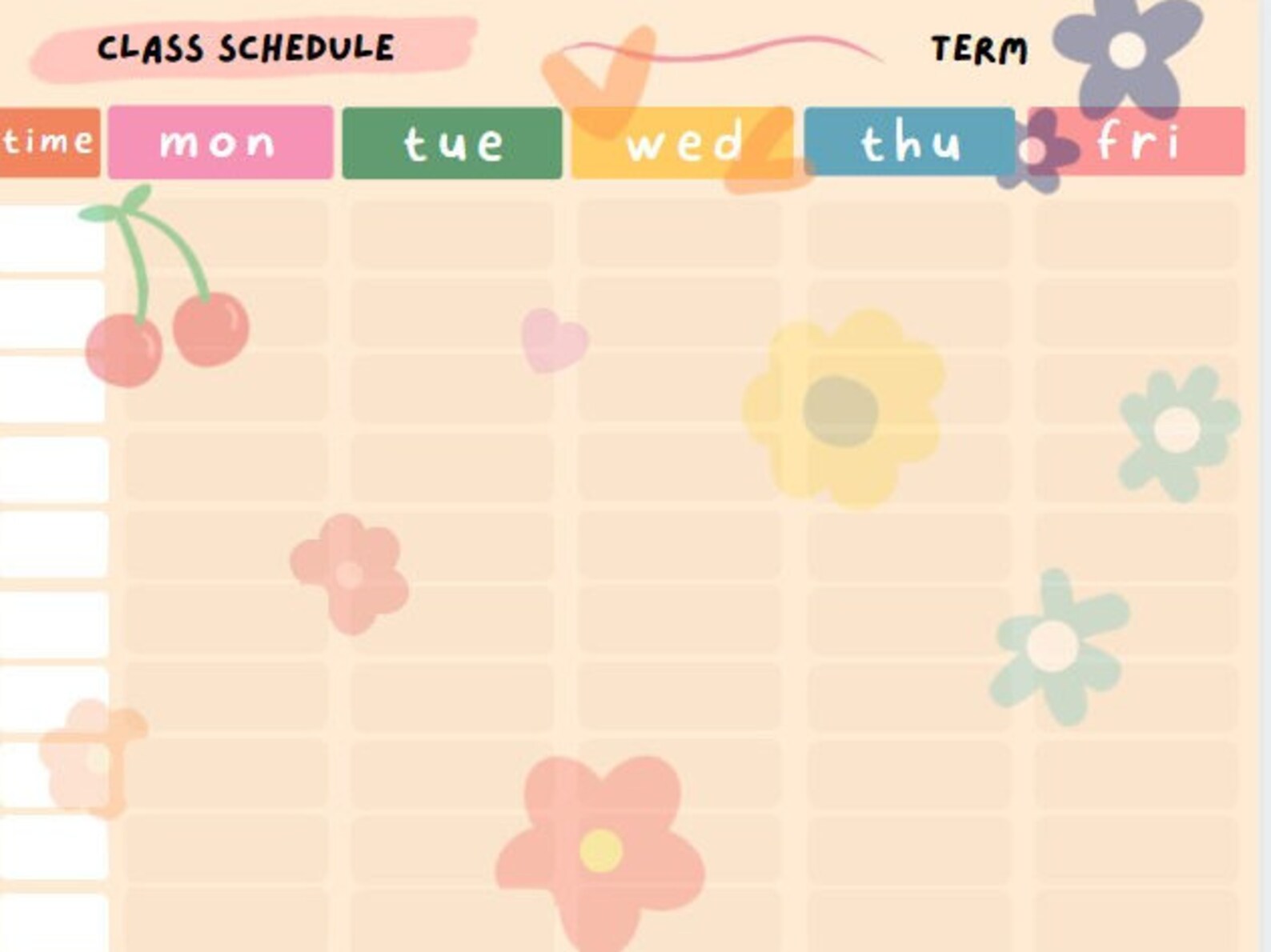 Cute printable class schedule | Etsy