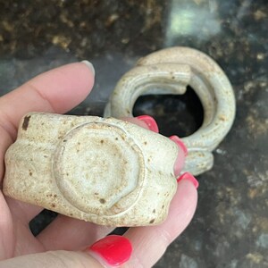 Artisan Handmade Pottery Napkin Rings Stoneware Set of 2 Blue Beige ...