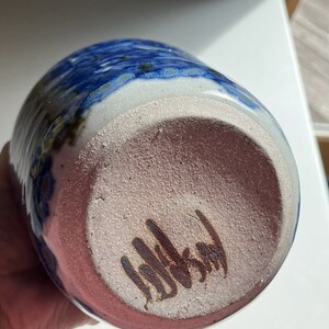 Blue Bonnets Studio Vase Glaze Flowers Art Pottery 9 Artist Signed ...