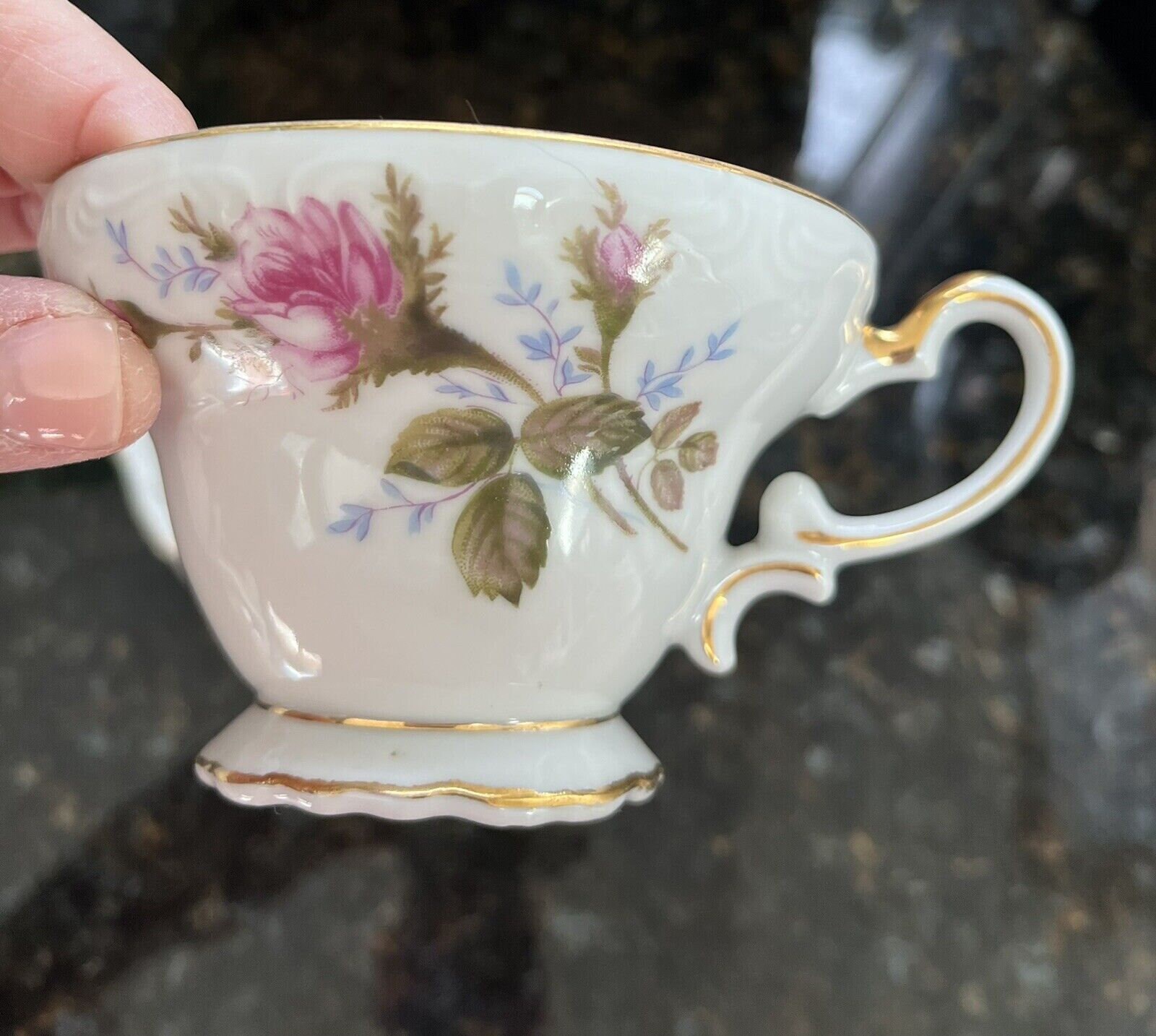 Aladdin Fine China Tea Cup & Saucer Occupied Japan Floral Rose Design ...