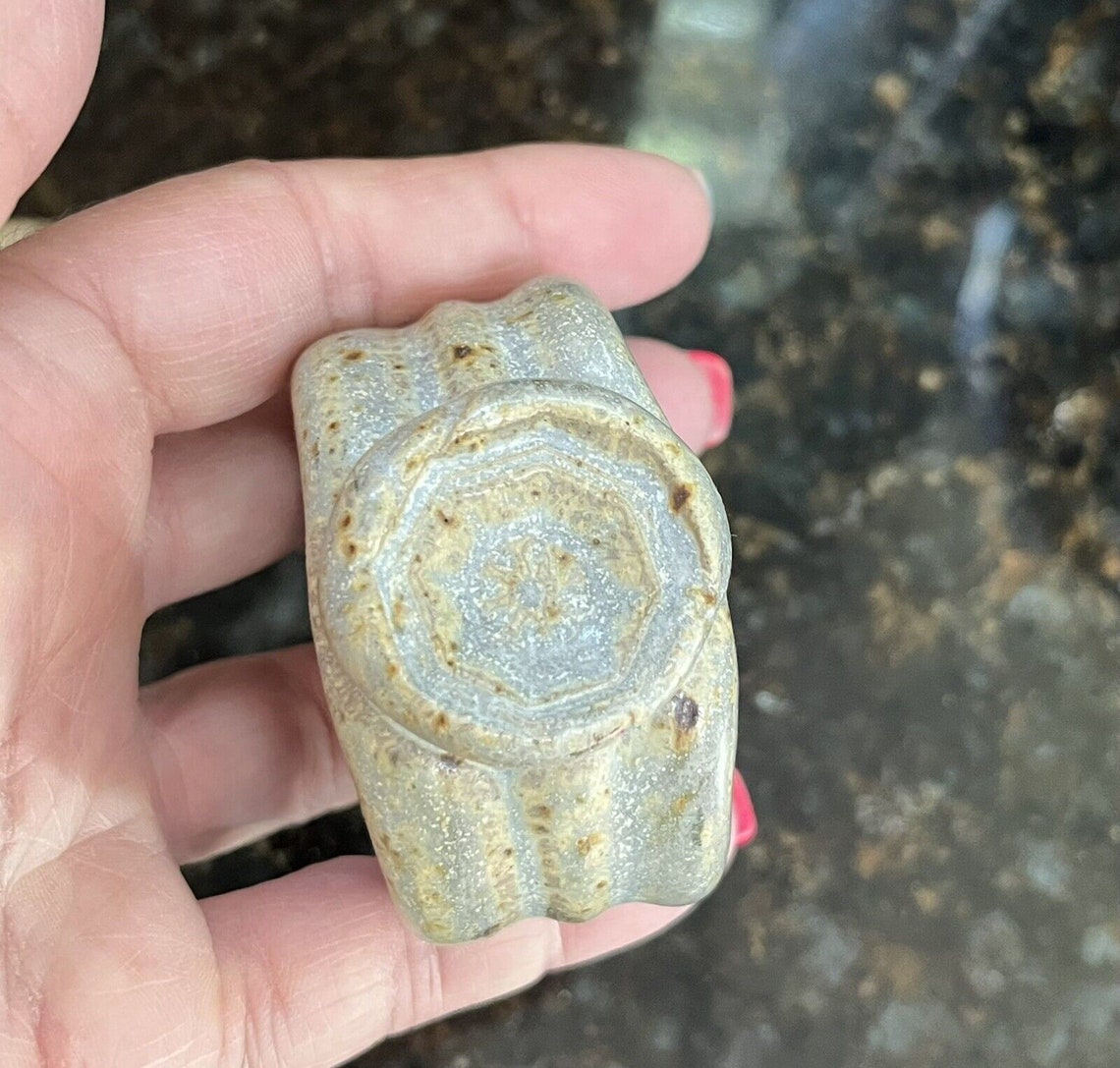 Artisan Handmade Pottery Napkin Rings Stoneware Set of 2 Blue Beige ...