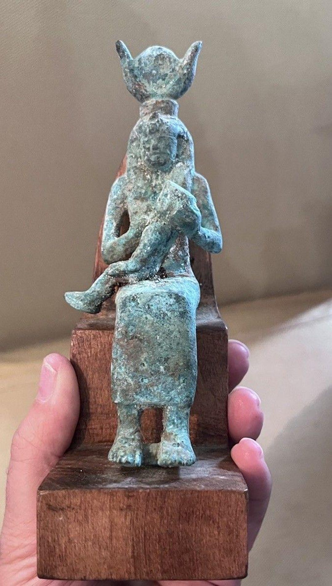Rare Ancient Egyptian Antique Isis Nursing Horus Stone Pharoh Statue ...