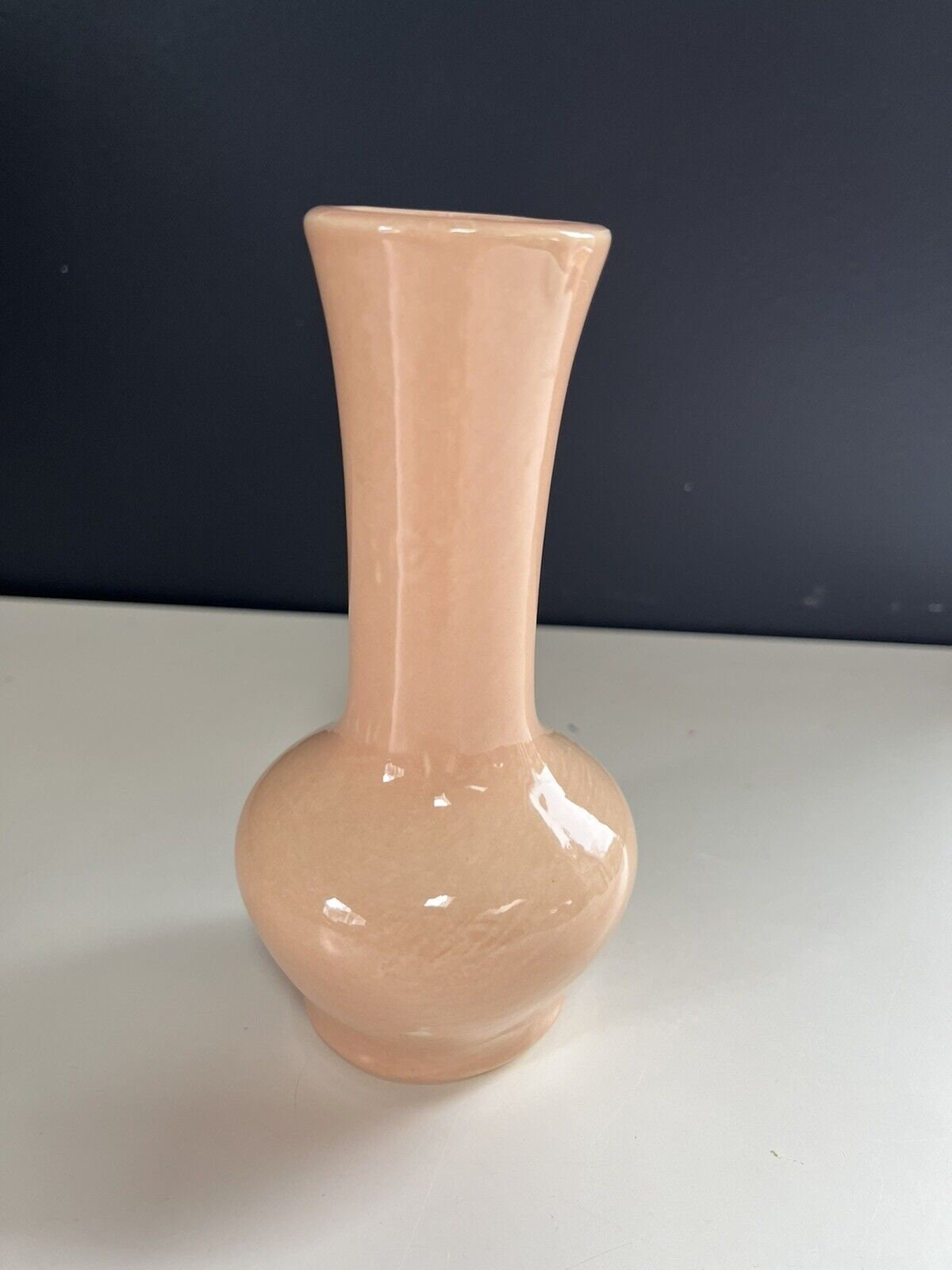 Vintage Haeger Small Bud Vase Made in the USA Peach Color Glossy Finish ...