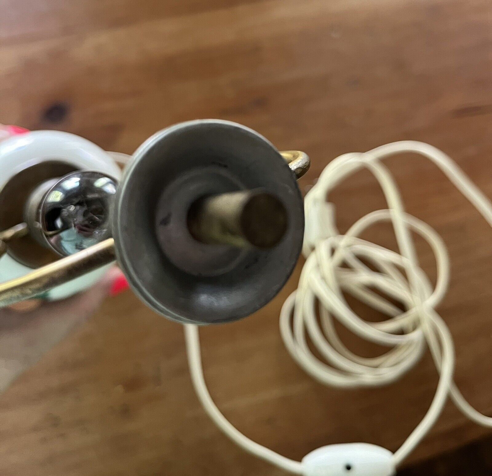 Antique Augarten Porcelain Table Mini Lamp Maria Theresia Green Rose ...