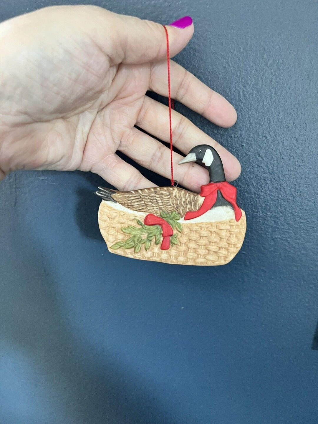 Schmid Gordon Fraser Flat Porcelain Bird Christmas Ornament Goose 1983 ...