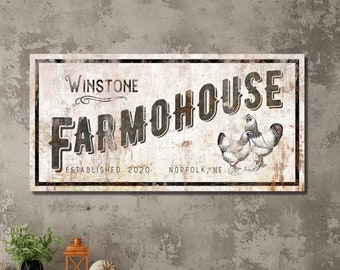 Personalized Farmhouse Script Sign Wooden Home Custom Name and - Etsy