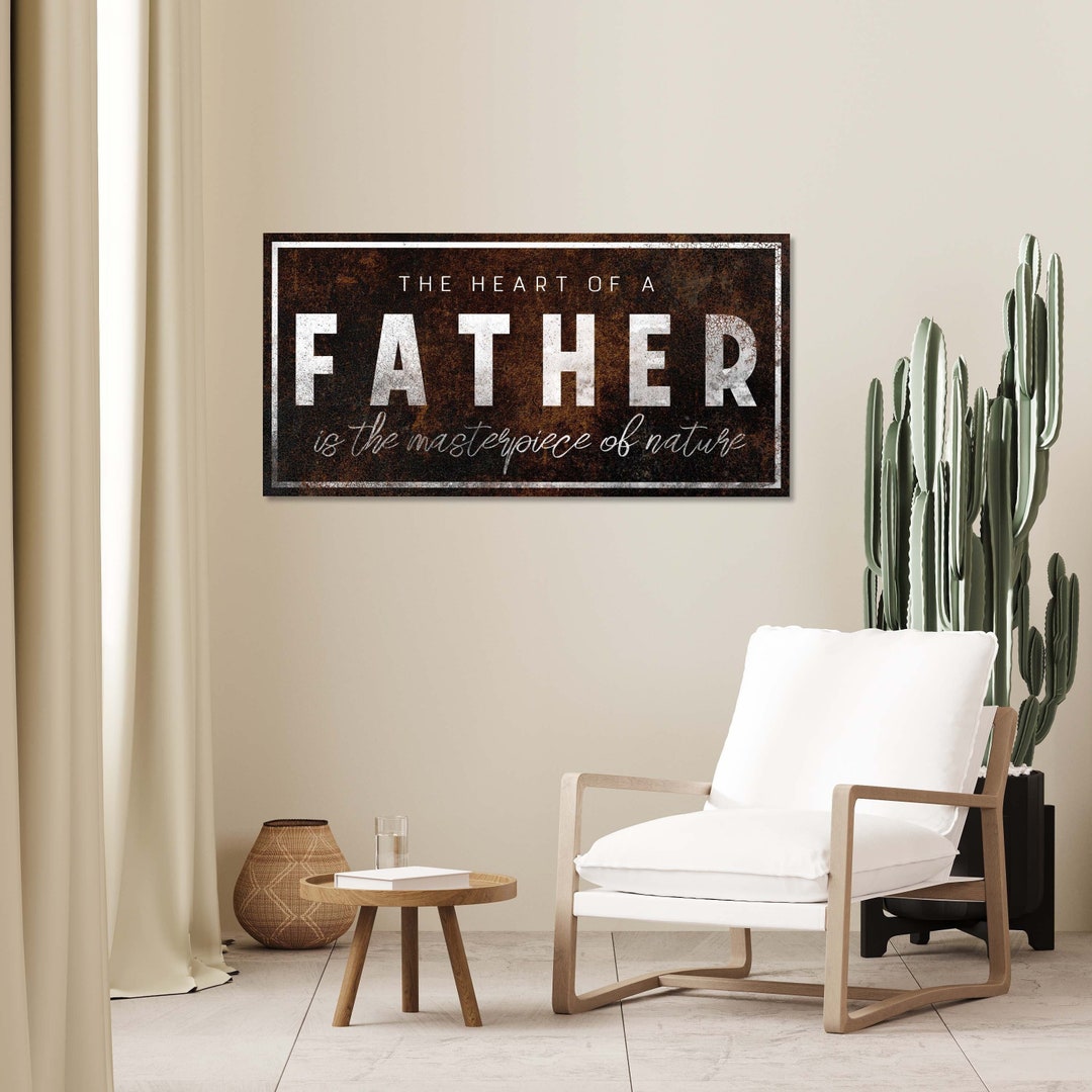 Rustic Father's Day Canvas Print, Retro Family Sign, Farmhouse Wall Art ...