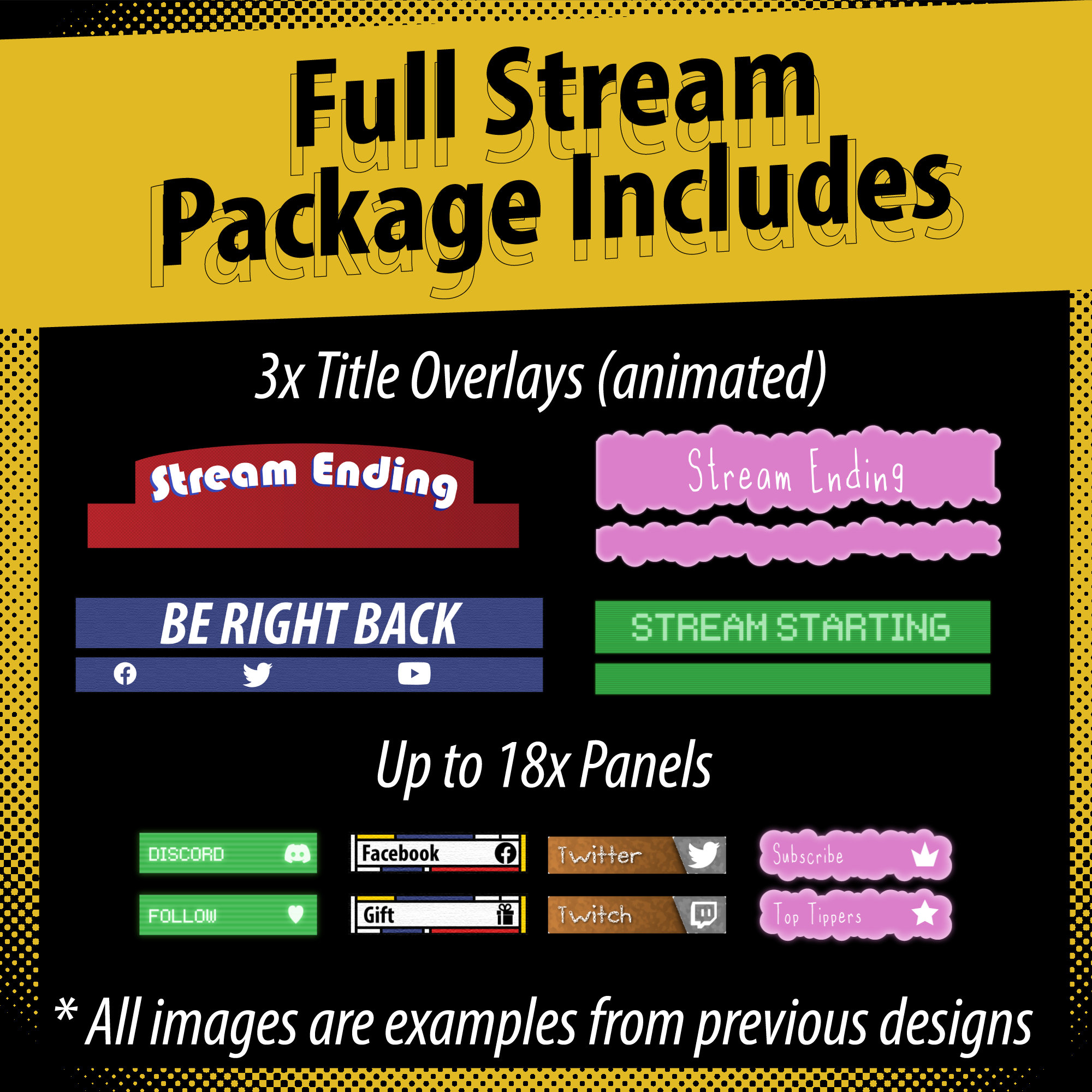 Custom Twitch Stream Package | Overlays | Alerts | Webcam Video Frames ...