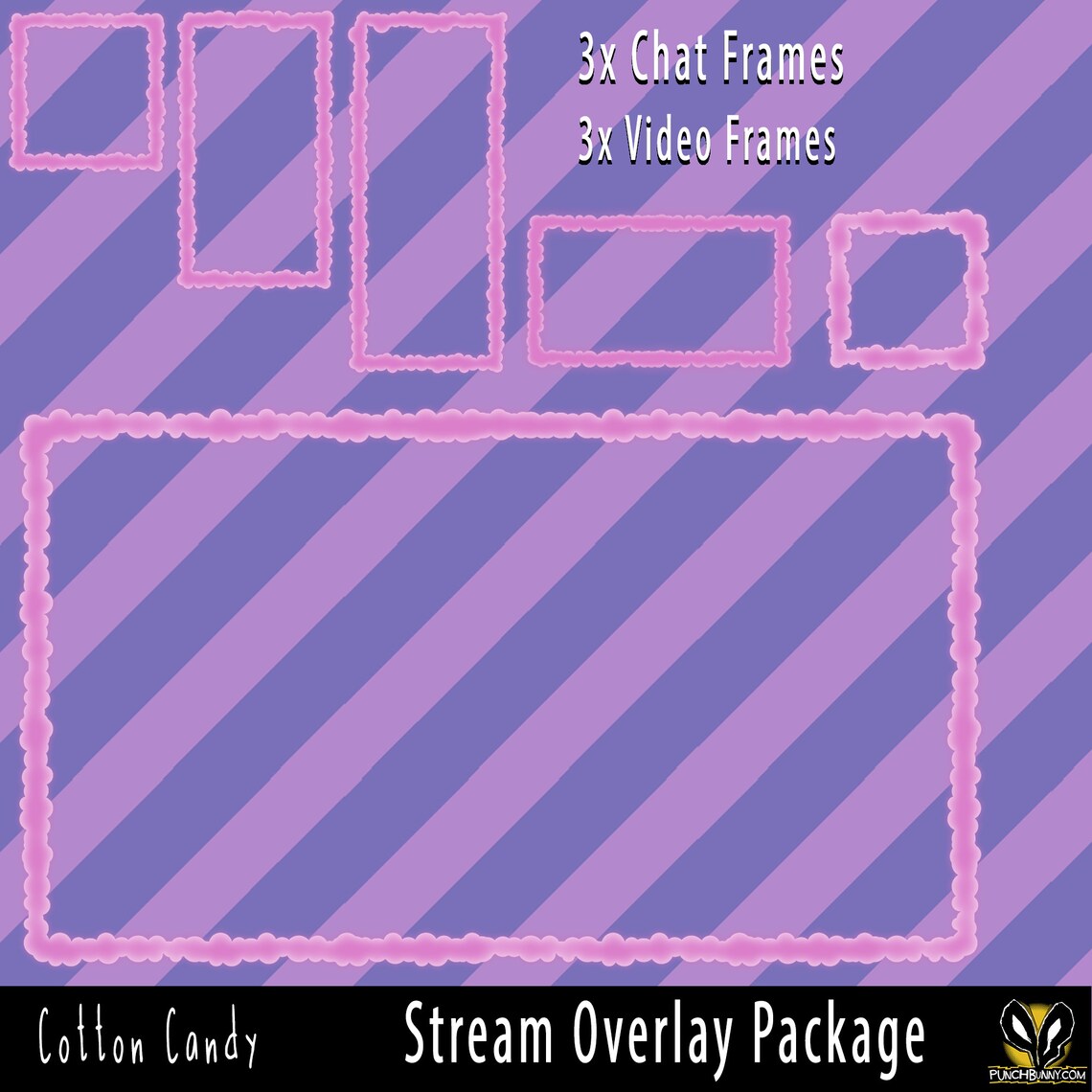 Cotton Candy Twitch Stream Overlay Pink and Purple Cute - Etsy