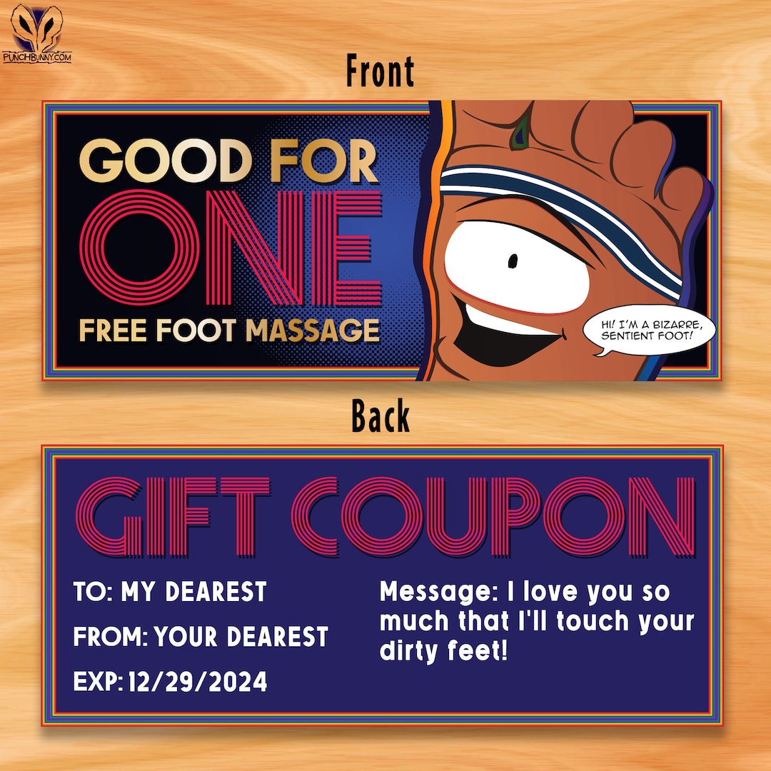Foot Massage Gift Coupon, Certificate, Voucher - Editable ...