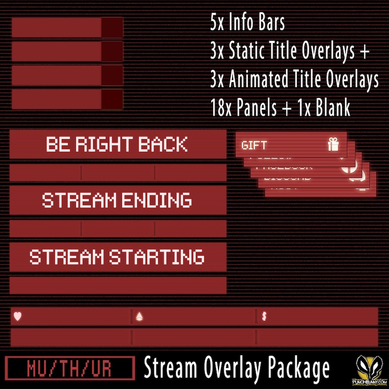 MUTHUR Red 80s Computer Style Twitch Stream Package Overlay - Xenomorph ...