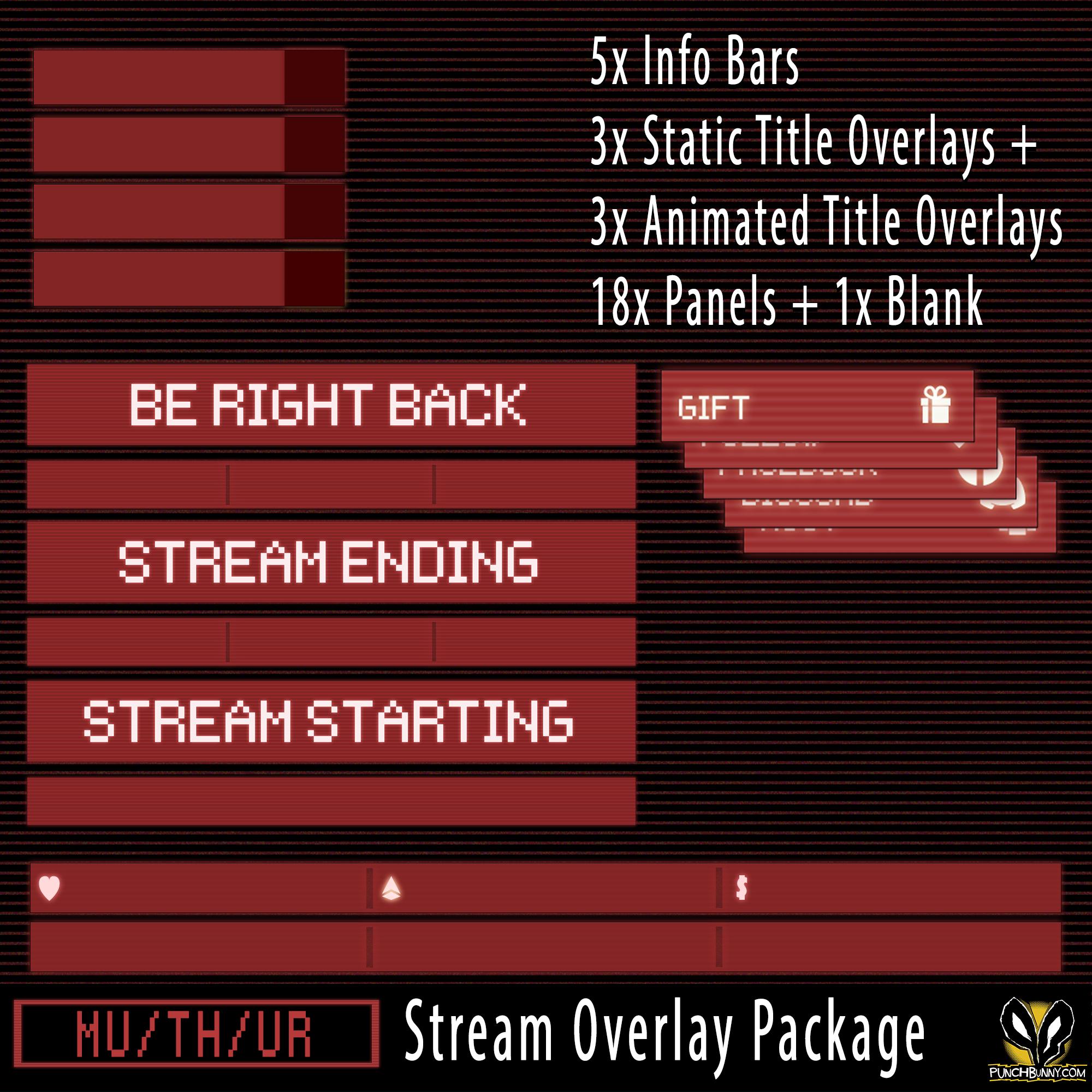 MUTHUR Red 80s Computer Style Twitch Stream Package Overlay - Xenomorph ...