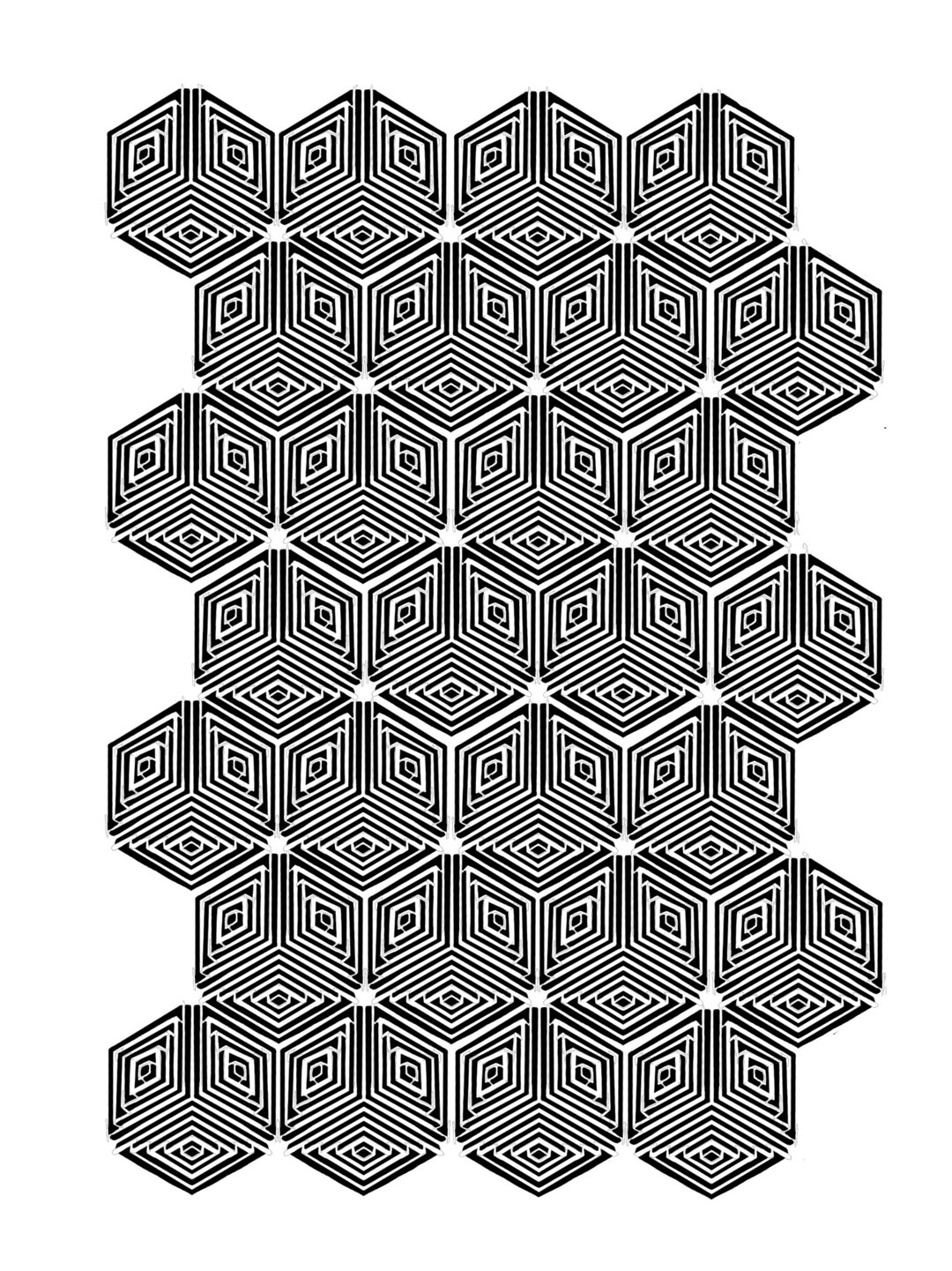 Geometric Cube Repeatable Pattern Stencil - Etsy