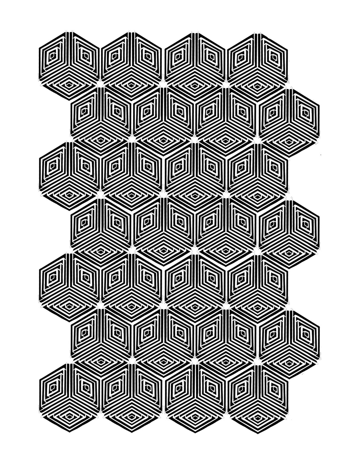Geometric Cube Repeatable Pattern Stencil - Etsy