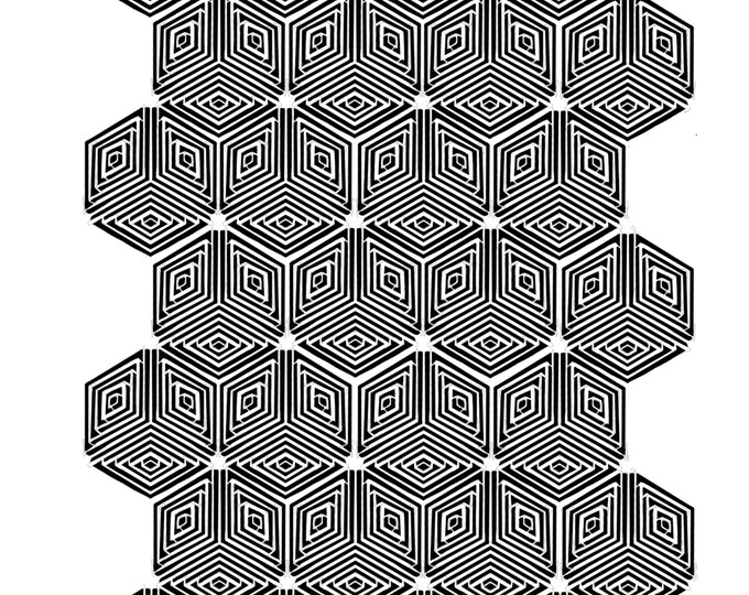 Geometric Cube Repeatable Pattern Stencil - Etsy