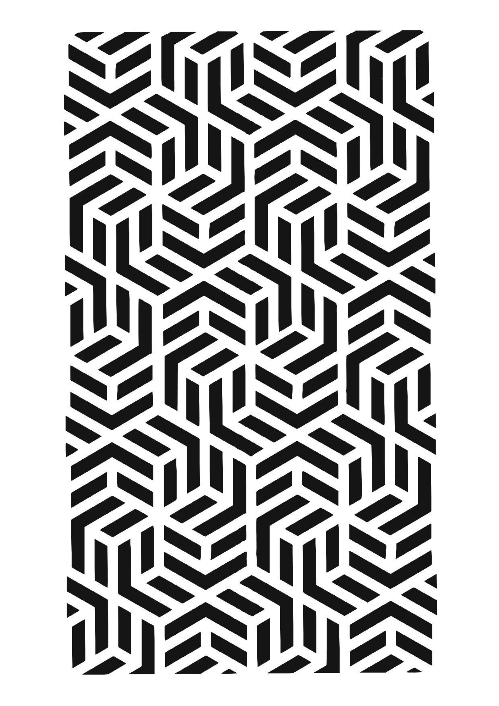 Geometric Star Pattern Stencil - Etsy