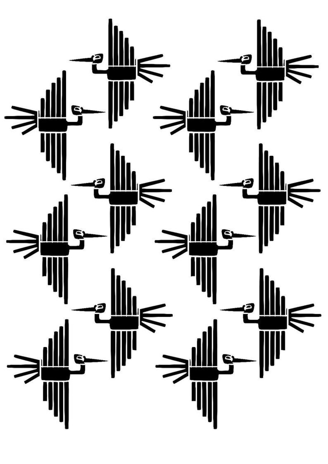 Aztec Mayan Inca Bird Stencil Reusable Wall Stencil Screen Printing ...