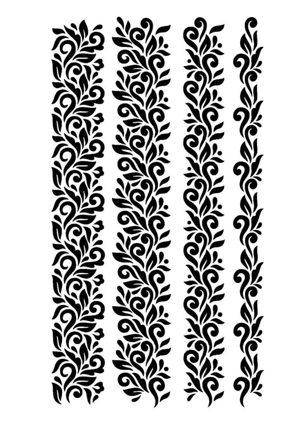 Floral Border Pattern Stencil - Etsy