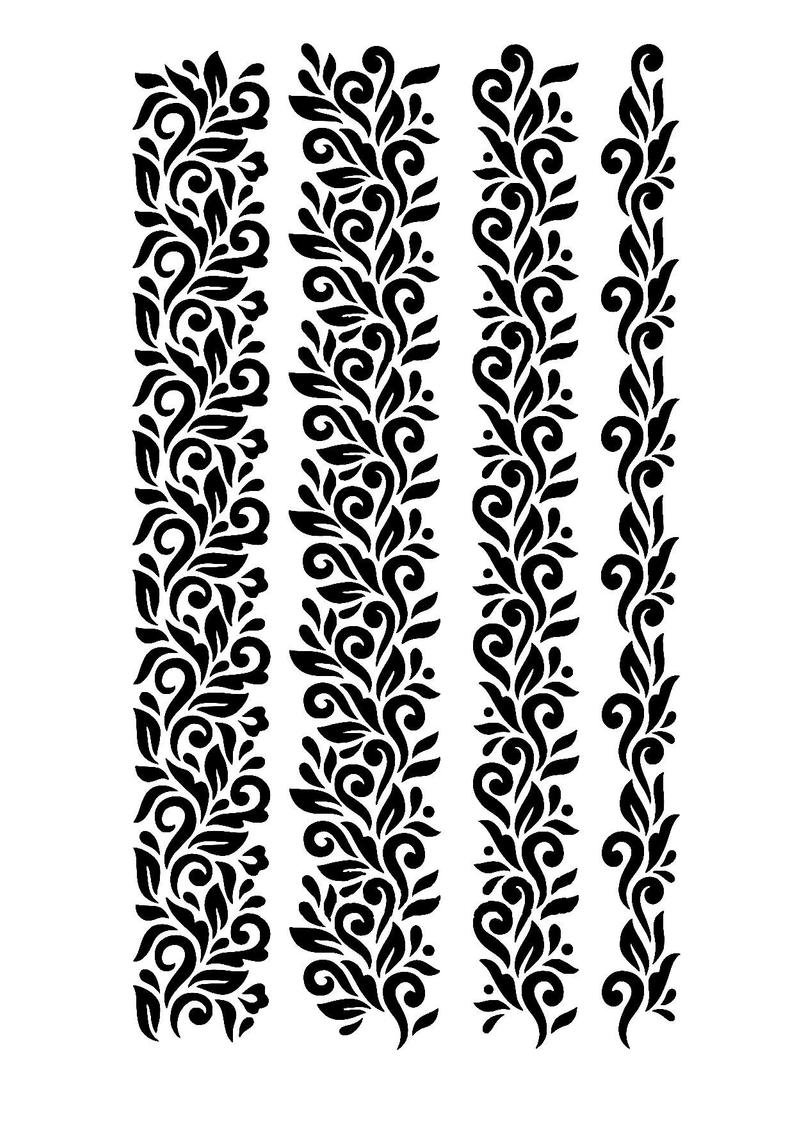 Floral Border Pattern Stencil - Etsy