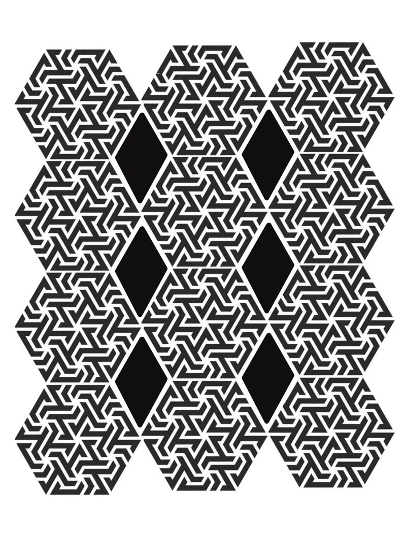 Geometric Hexagon Pattern Stencil - Etsy