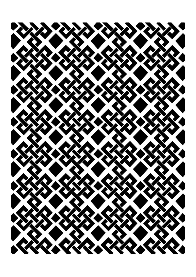 Geometric Asian Repeatable Pattern Stencil - Etsy