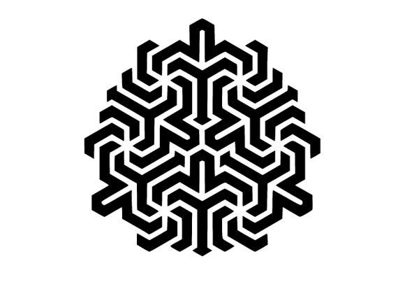 Geometric Maze Pattern Stencil | Etsy