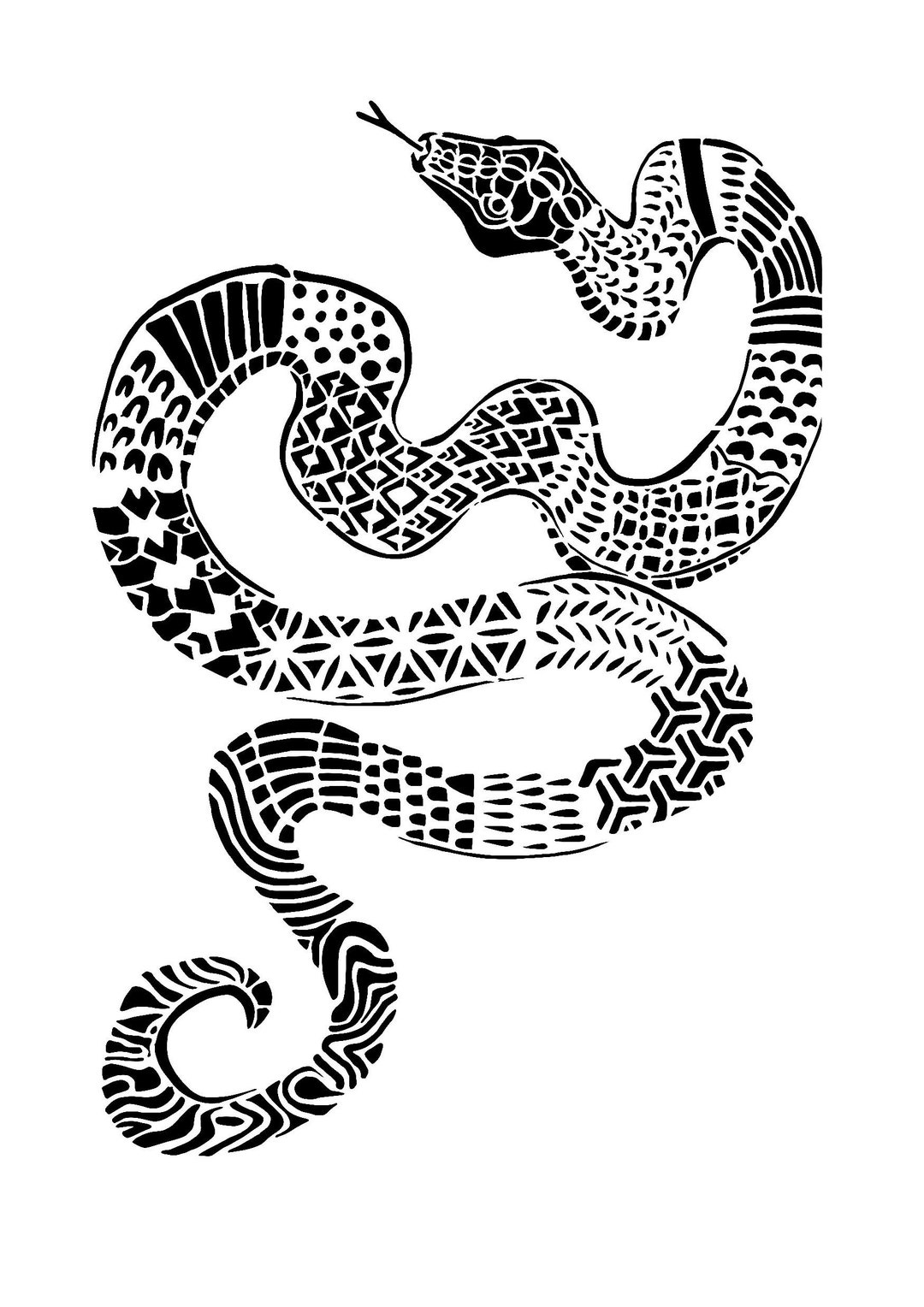 Snake Patterned Reusable Stencil - Etsy