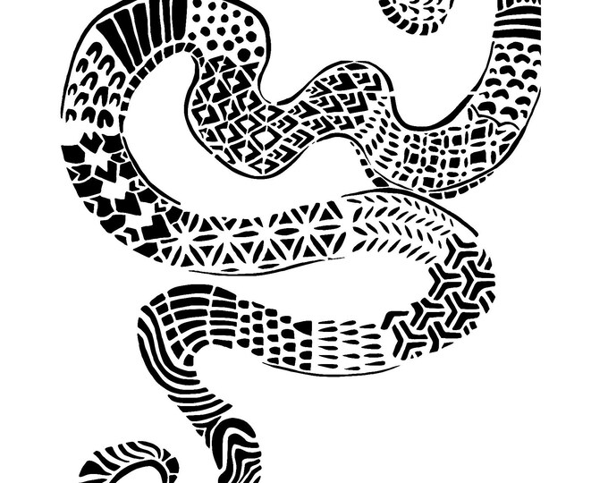 Snake Patterned Reusable Stencil - Etsy