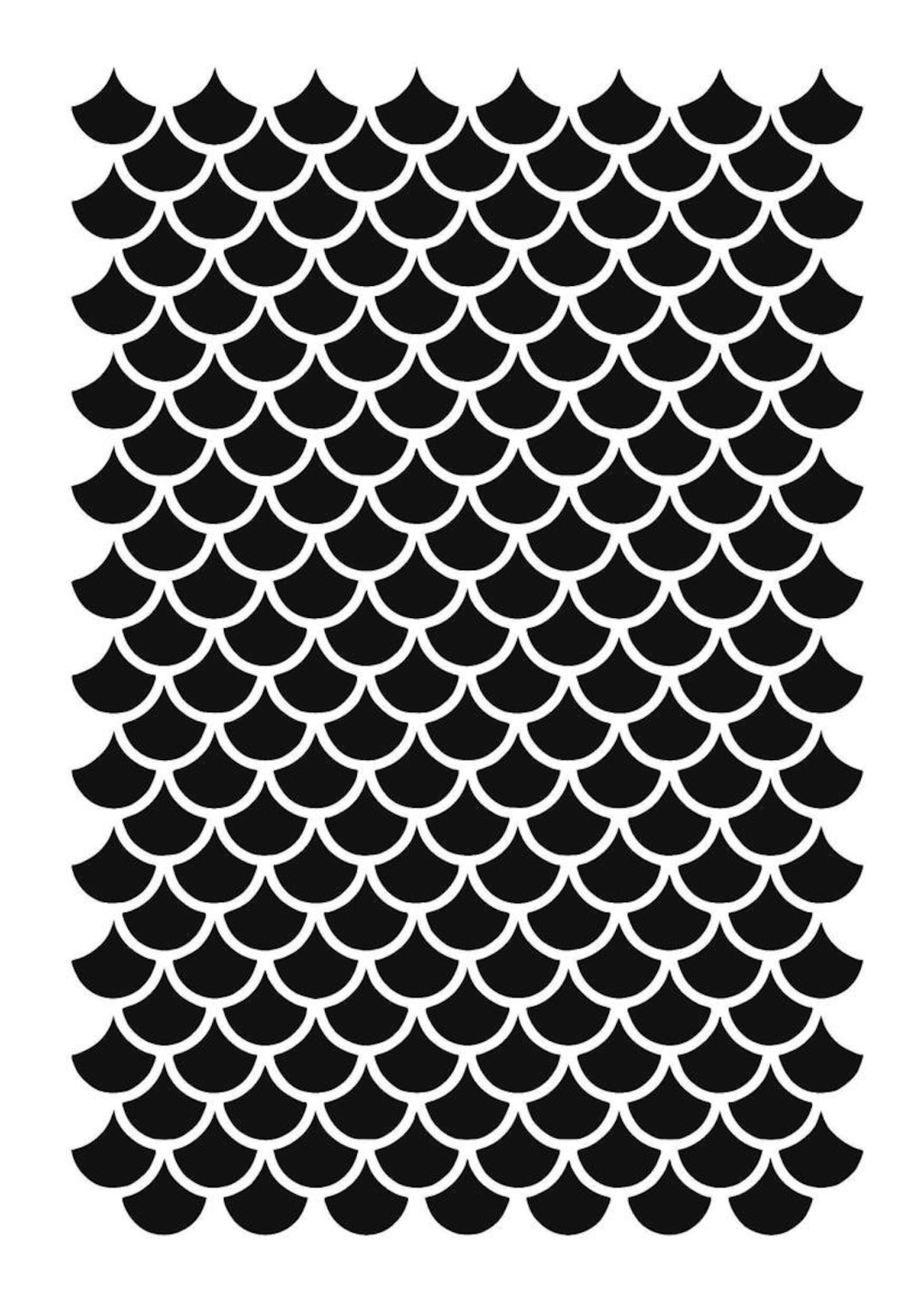 Fish Scales Mermaid Pattern Stencil - Etsy Canada