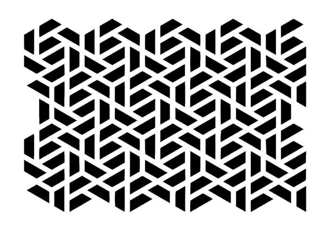 Geometric Triangle Star Pattern Stencil - Etsy