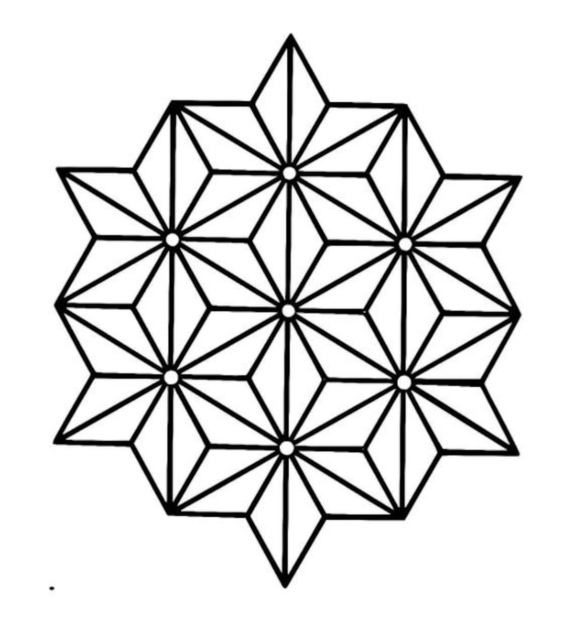 Geometric Triangle Stencil Mandala Reusable Wall Art Clothes Flower of ...