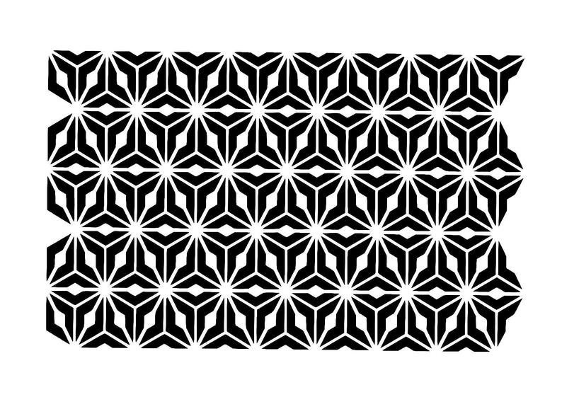 Geometric Star Pattern Stencil Etsy