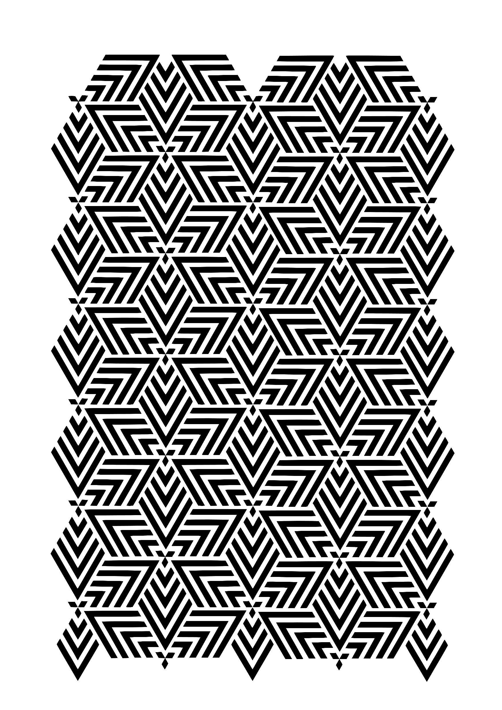 Geometric Triangle Star Pattern Stencil - Etsy