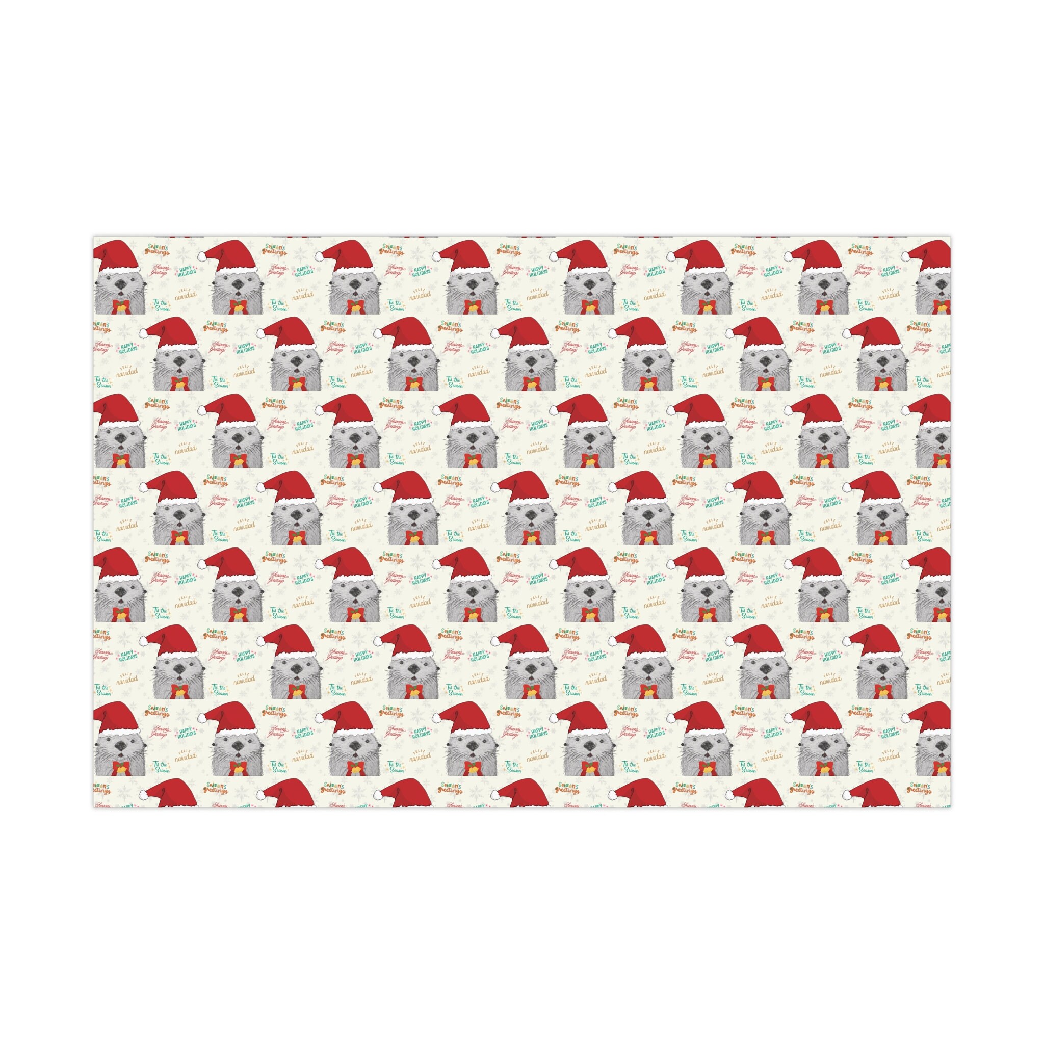 Holidays With Otter Claus: A Festive Flurry of Furry Fun Wrapping Paper ...