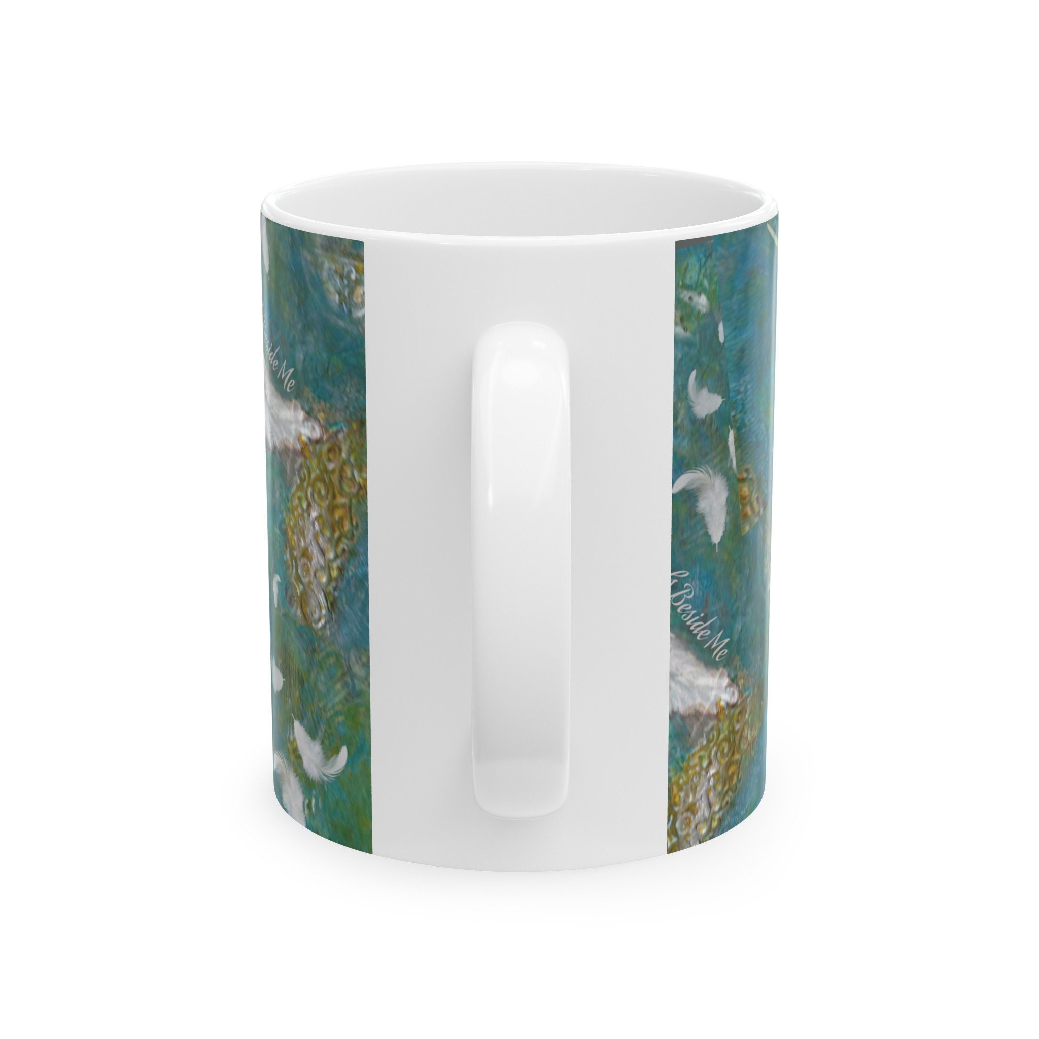Serene Hand-painted Angel Wings Design - Ceramic Mug /angels Beside Me ...