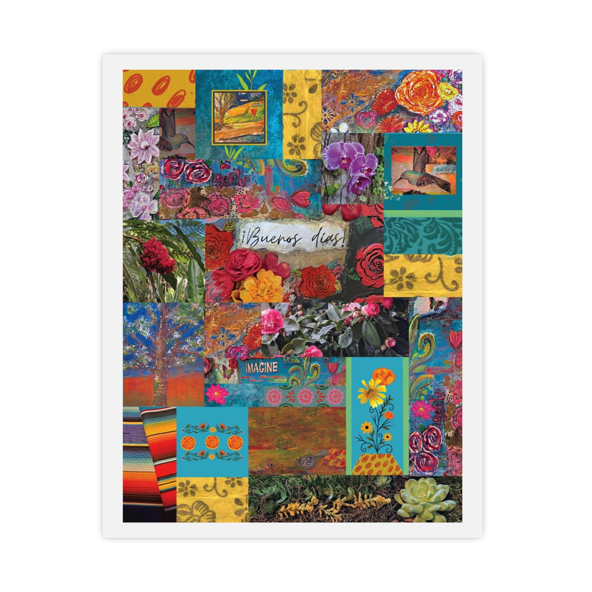 Beautiful Collage With White Border Mixed-media Artistic Fusion ...