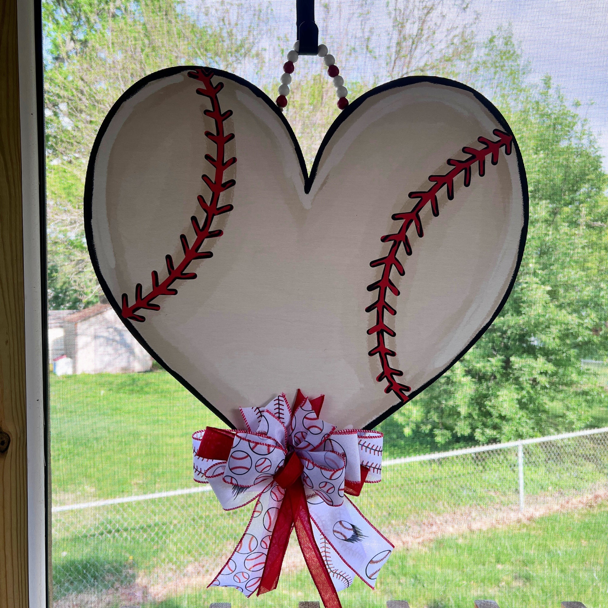 Baseball Door Hanger for Front Door, Baseball Mom Door Sign, Summer ...
