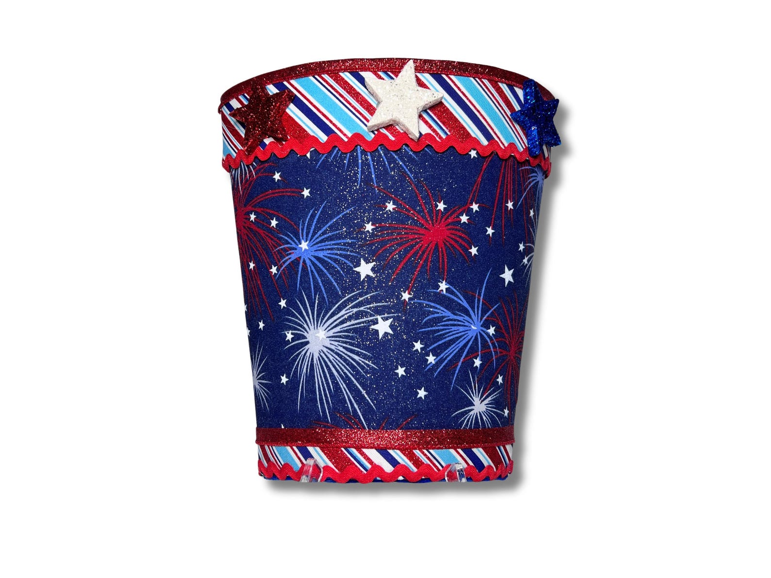 Patriotic Fireworks Flower Pot, 4th of July Wreath Attachment ...