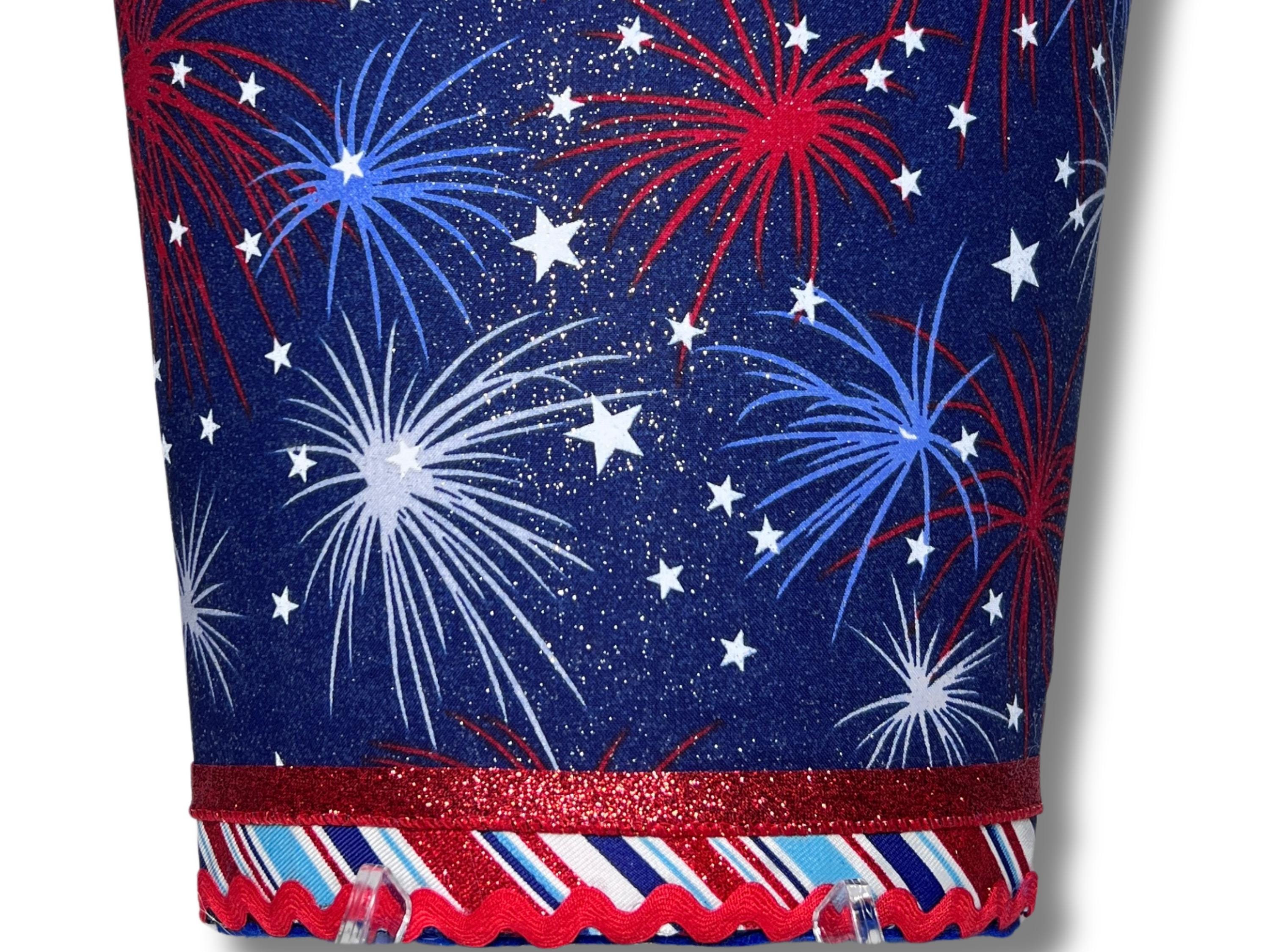 Patriotic Fireworks Flower Pot, 4th of July Wreath Attachment ...
